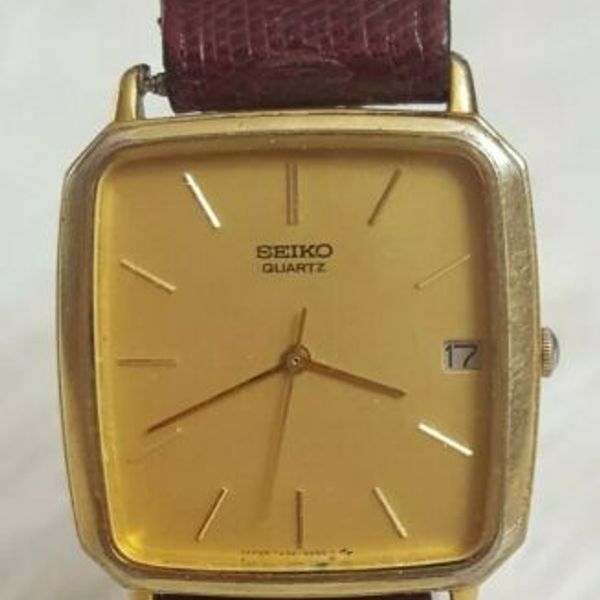 Seiko vintage quartz 7432-5030 Mens Dress watch with Date Indicator ...