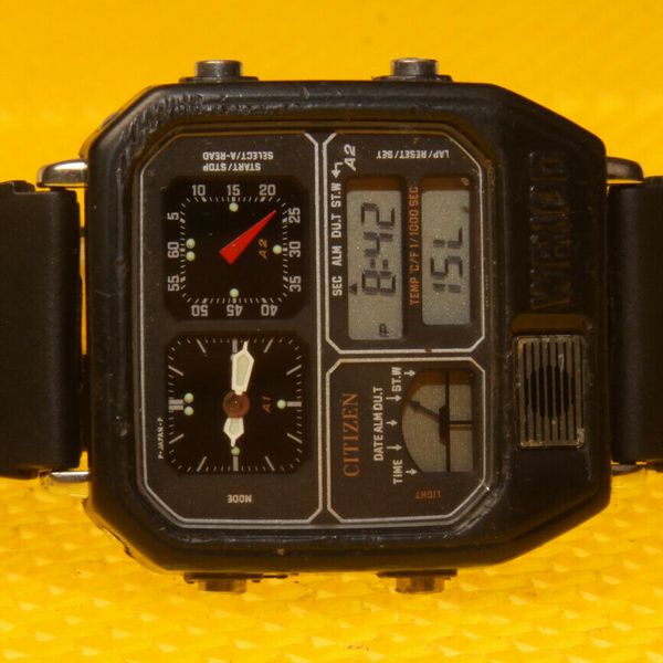 Men's Vintage CITIZEN "8982-085284" Ana-Digi Temp Quartz Watch JAPAN ...