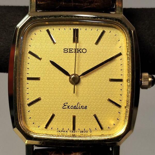 Seiko Exceline 7321-6570 Quartz Women Gold Dial Vintage Watch Japan ...