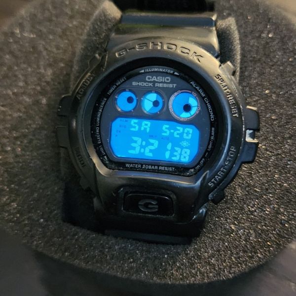 Casio Men's Watch G-Shock Quartz Alarm Black Digital Dial Resin Strap ...