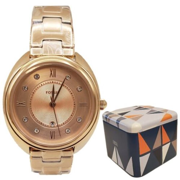 Fossil Gabby Ladies Three-Hand Date Rose Gold-Tone Stainless 34mm Watch ...