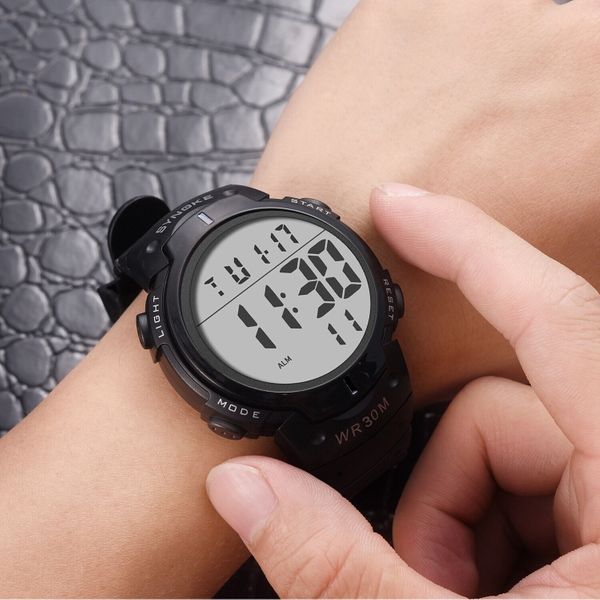 Mens Waterproof Digital Sports Watch LED Screen Large Face Military ...