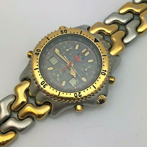 TAG Heuer 1990s SEL Quartz Steel & Gold Chronograph Mens Wristwatch S25 ...