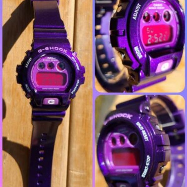 Rare Casio Purple G-Shock Men's Watch DW-6900CC-6 Original Tin & BOOK ...