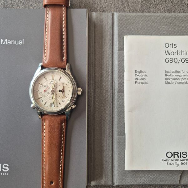 Oris Worldtimer GMT Cal 690 with box, Oris bracelet and extra leather ...
