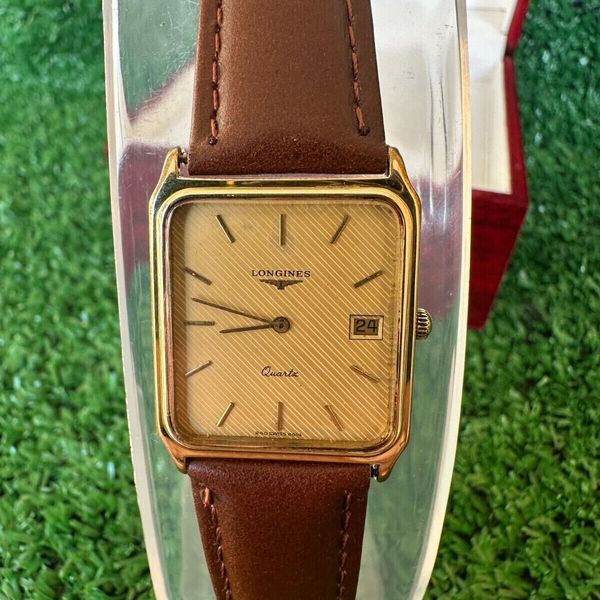 Vintage Longines Watch Tank Quartz Men's 6614 Swiss 240 Rectangle 25 ...