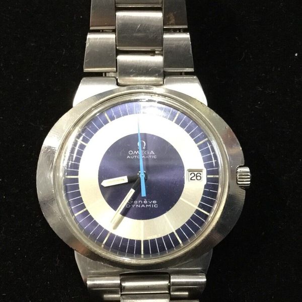 Vintage OMEGA Dynamic 41mm Menâ s Watch 17j Automatic Blue Dial Runs ...