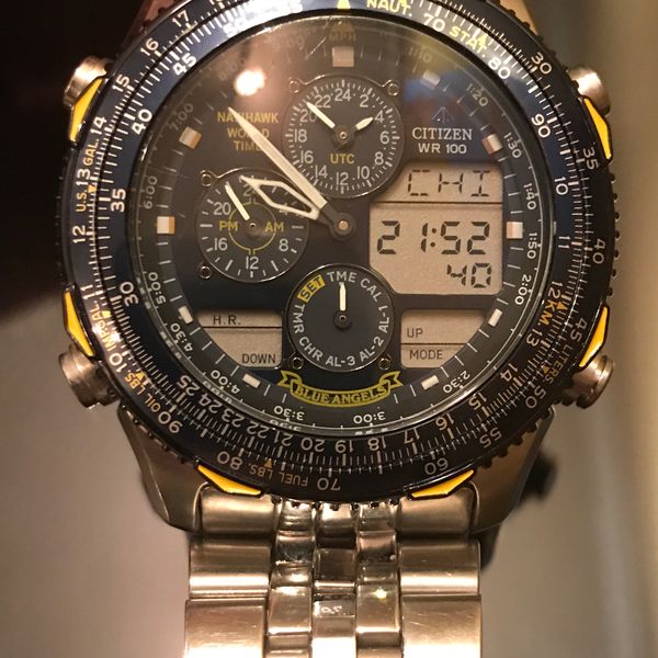 CITIZEN NAVIHAWK 1st GEN QUARTZ BLUE ANGELS EDITION $115.00 ...