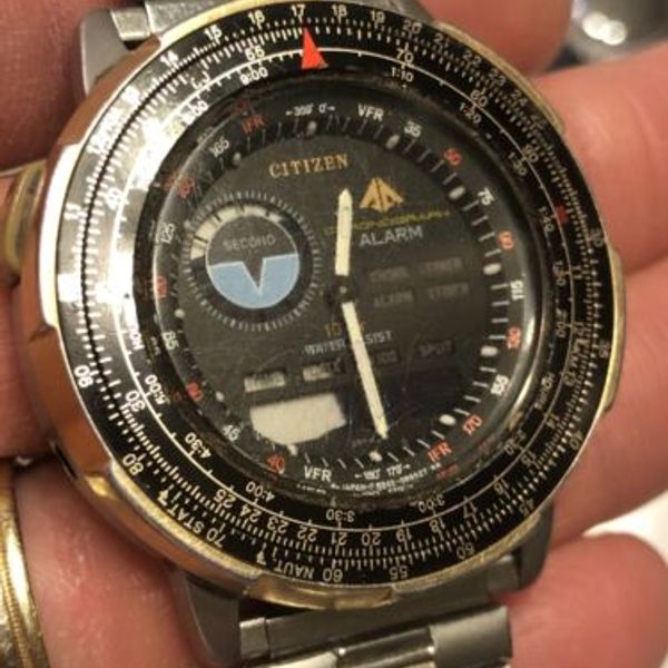 Citizen Wingman 8945 Chronograph Alarm For Parts Or Repair Slide Rule ...