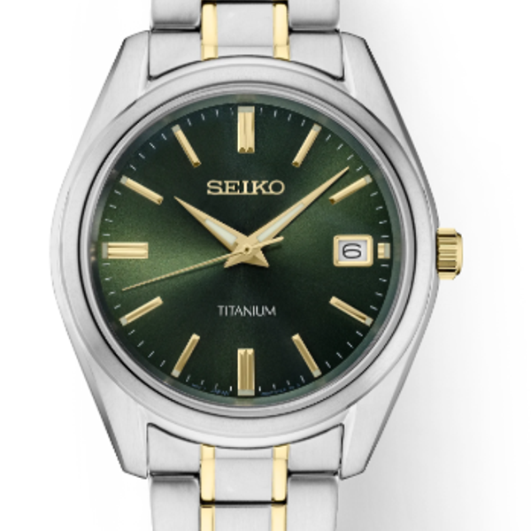 Seiko Essentials Collection Green Dial and Two toned Bracelet Men's ...