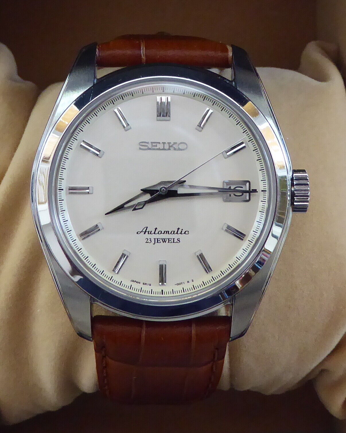 SEIKO SARB035 WHITE DIAL - BROWN LEATHER AND ORIGINAL SS BRACELET ...