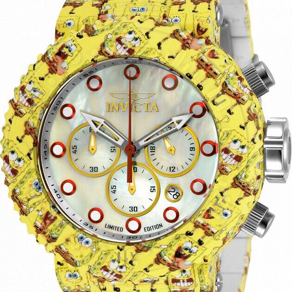 Invicta SpongeBob Men's 52mm Hydroplated Limited Ed Chronograph Watch ...
