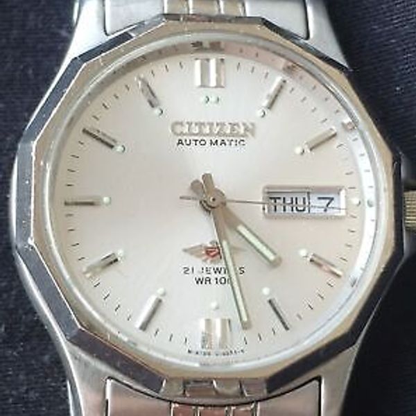 Vintage men's Citizen automatic watch 8200 movement 10 bars ...