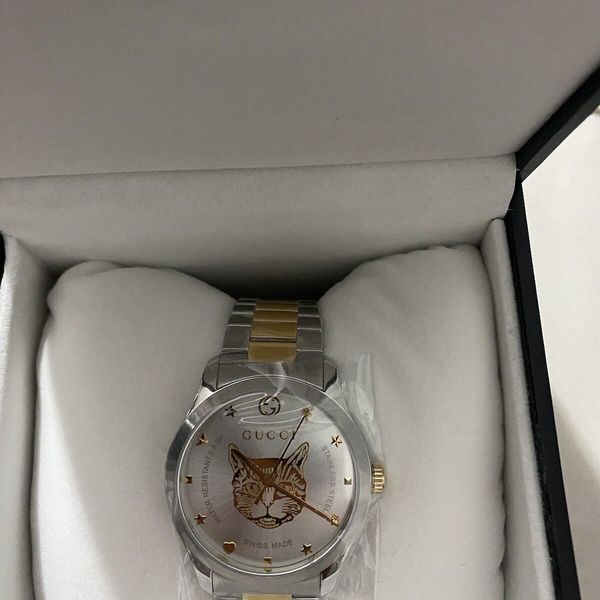 Gucci YA1264074 G-Timeless Iconic Mystic Cat Two-Tone Watch ...