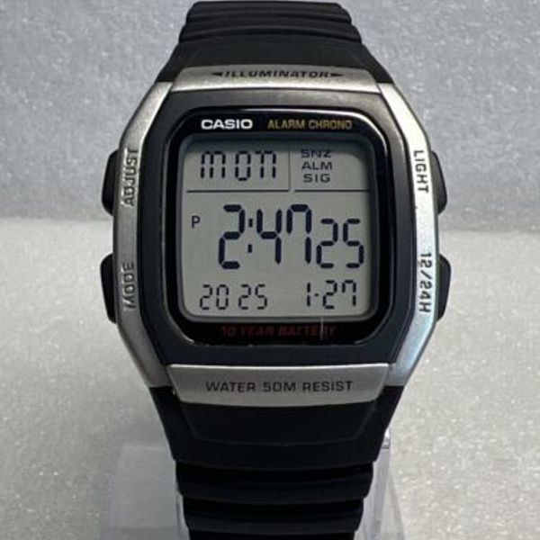 CASIO W-96H-1AVES MENS DIGITAL QUARTZ WATCH W/ BATTERY TIMER ALARM LED ...