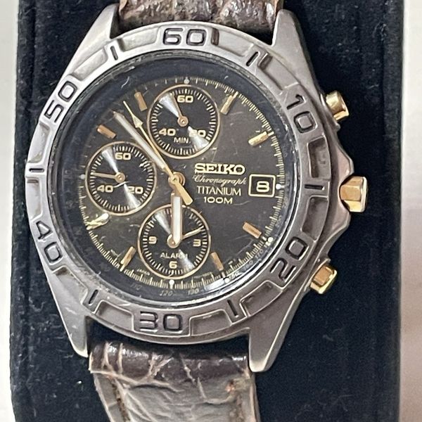 Seiko Chronograph Titanium 100M 7T62-0ct0 Menâ s Watch | WatchCharts Marketplace