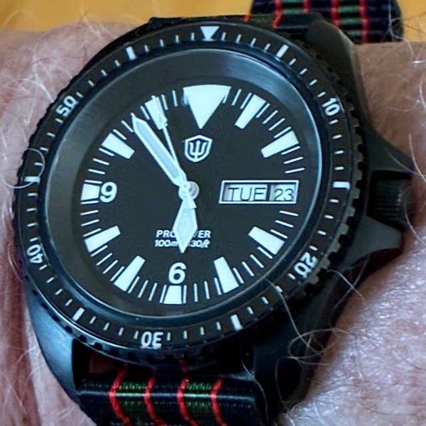 FS: Watchdives WD1980 V2 Quartz CWC SBS Homage Black Dial PVD Case 3 ...