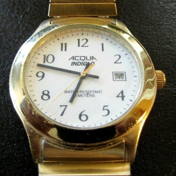 ACQUA by TIMEX MEN'S INDIGLO DATE EASY READ QUARTZ WATCH WR-30m STRETCH ...