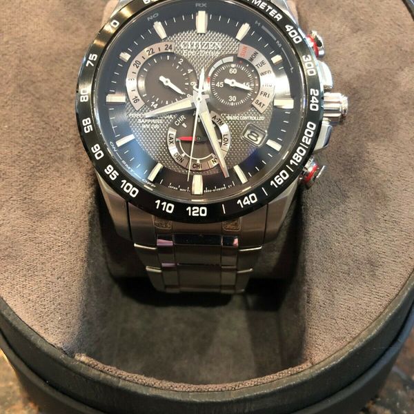CITIZEN ECO DRIVE STAINLESS STEEL PERPETUAL CHRONO A-T MEN'S WATCH E650 ...