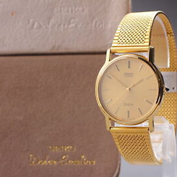 [N MINT in Box] Vintage SEIKO Dolce 7731-7010 Gold Quartz Men's Watch From JAPAN | WatchCharts ...