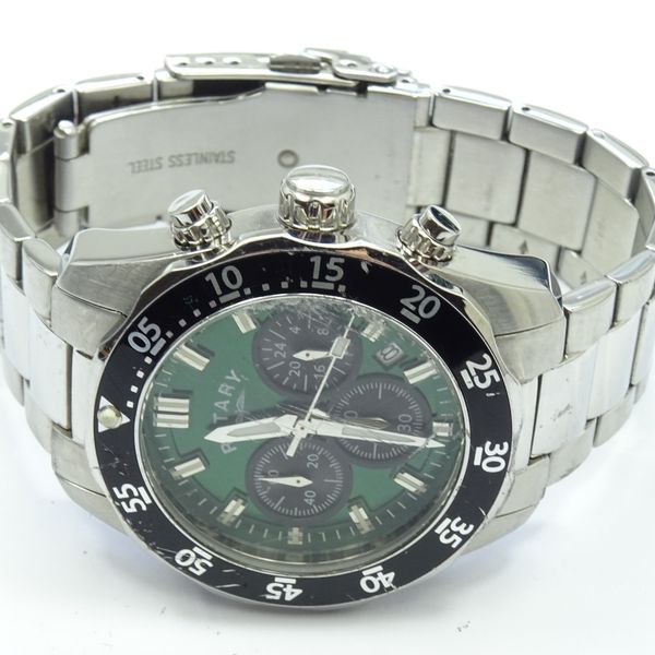 ROTARY Chronograph Men's Green Dial Bracelet Watch WORKING ...