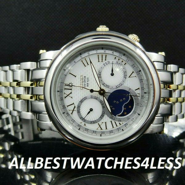 Citizen AP1015-57A Moon Phase Eco-Drive 8651 Calibre Gold & Silver Tone ...