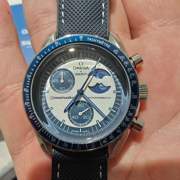 Steel Case Mod Swatch Moonswatch Super Blue Moon Phase Mission - With ...