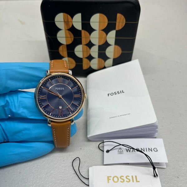 FOSSIL Jacqueline Blue Dial Ladies Leather Watch ES4274 - NEW ...