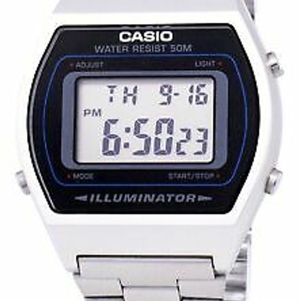 Casio Digital Stainless Steel Illuminator B640WD-1AVDF B640WD-1AV Men's ...