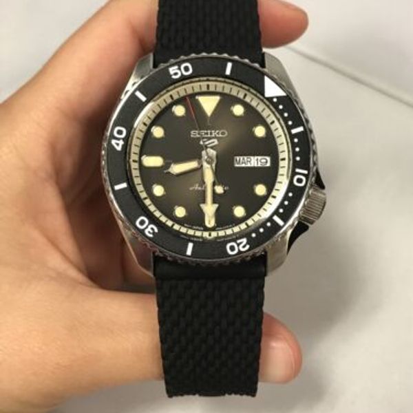 Seiko 5 Men's Black Silicone Automatic Watch - SRPD95 MSRP: $295 ...