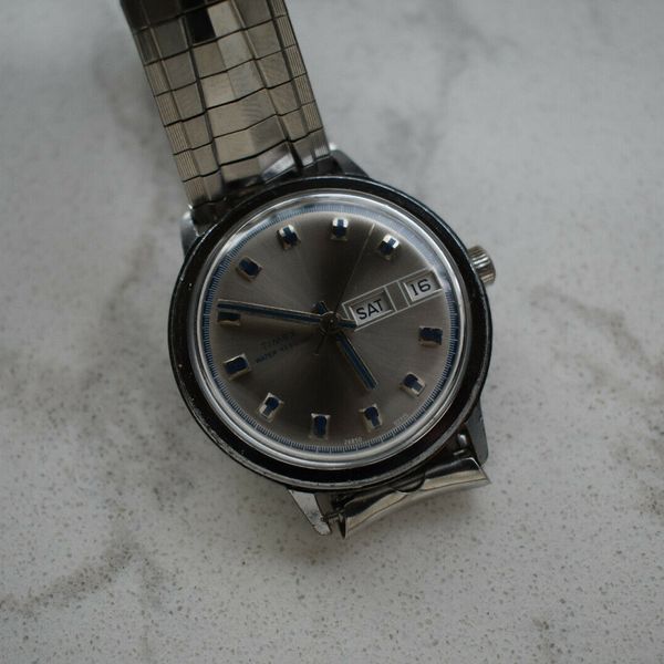 Vintage Timex Manual Wind 26850 M27 Movement from 1975 Blue / Silver ...