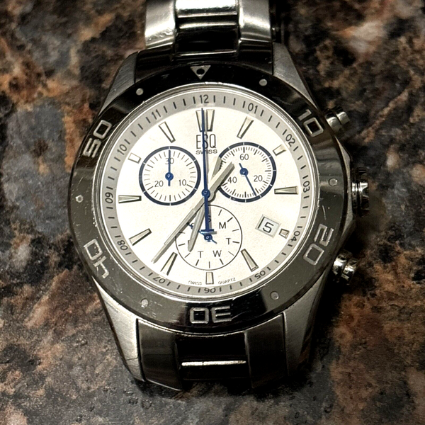 ESQ by Movado Men's Watch Chronograph Swiss Made 42mm New Battery ...