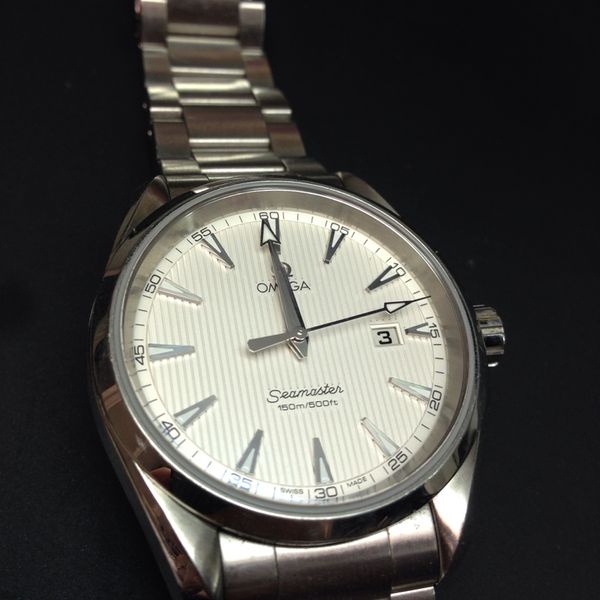 Omega Aqua Terra Teak Quartz 38.5 White/Pearl | WatchCharts Marketplace