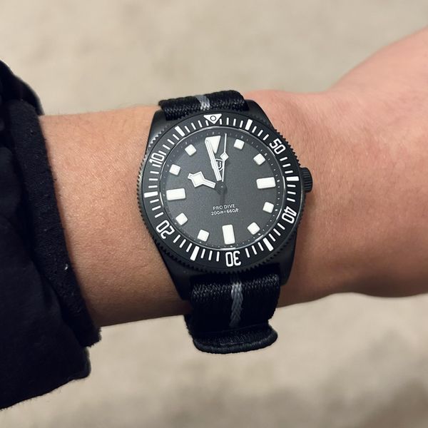 Watchdives EXD, 38mm, Titanium PVD Black, 200m Diver, Seiko VH31. Only ...