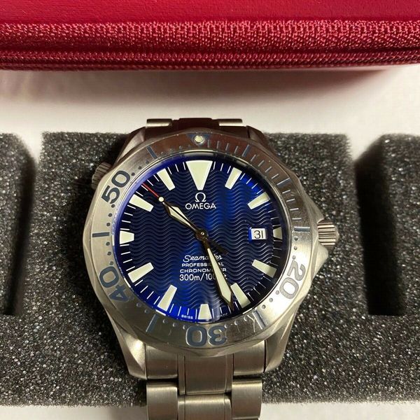 Omega Seamaster Professional 300M Titanium Chronometer Blue Dial 2232. ...