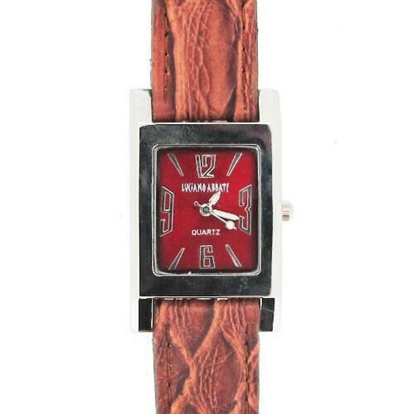 Luciano Abbate Watch, Men's, Quartz, Red Dial, New Battery Fitted, New ...