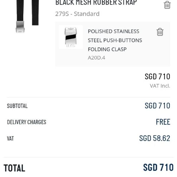 Breitling Black Mesh Rubber Strap | WatchCharts Marketplace