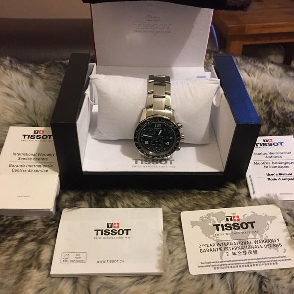 Tissot V8 Chronograph T039.417 Black Dial Men's Watch | WatchCharts ...