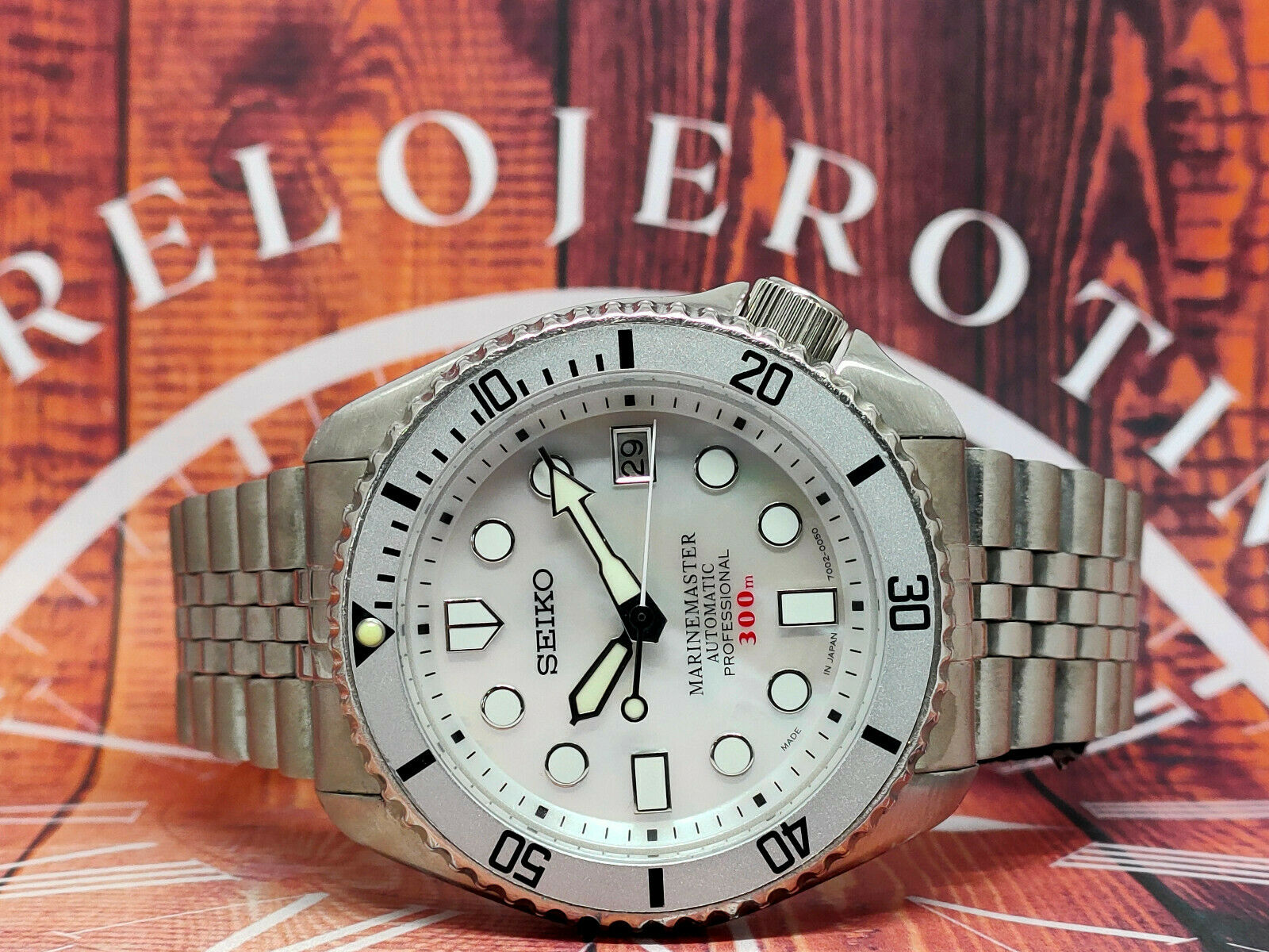 SEIKO AUTOMATIC WATCH 7002-7020 MOTHER OF PEARL WHITE MOD 460544 ...
