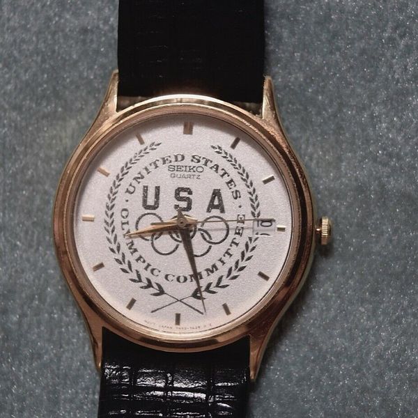 USA OLYMPIC SEIKO QUARTZ OLYMPIC COMMITTEE NEW BATTERY SPEIDEL BAND 36 ...