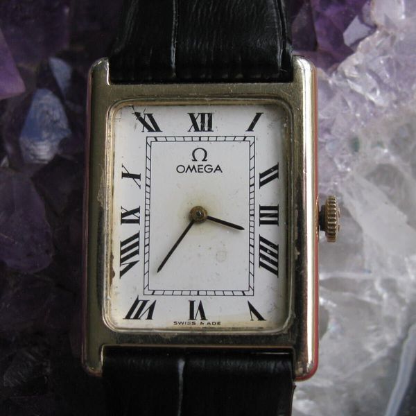 Omega Vintage 10k Gold Filled Manual Wind Deco Style Wrist Watch ...