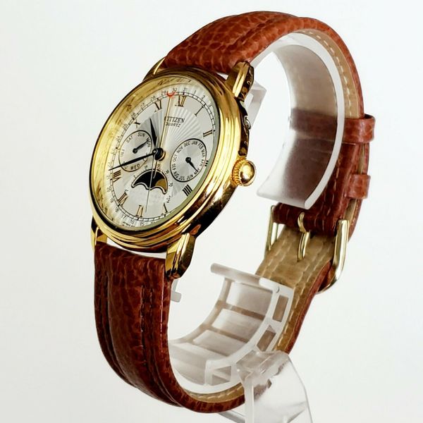 RARE Men's Vintage 1986 JAPAN Gold Plated Watch CITIZEN 6350-G31182 ...