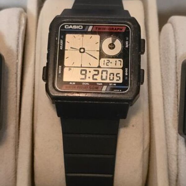 Vintage Twin-Graph CASIO 588 AE-20W Digital LCD Japan Men's Watch Watch Lot #3 | WatchCharts ...