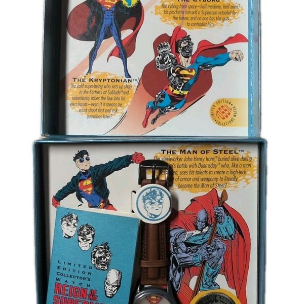1993 Fossil Superman Collector's Watch Reign of The Supermen Watch ...