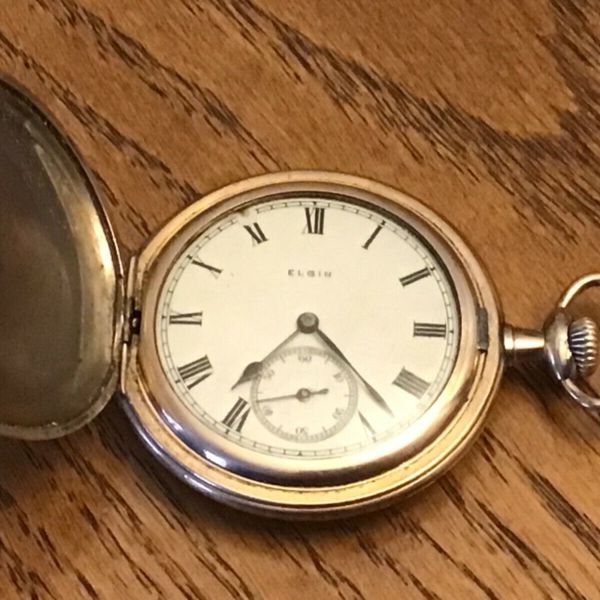 VINTAGE ELGIN POCKET WATCH WORKING. KEYSTONE CASE CYCLONE GOLD PLATED ...