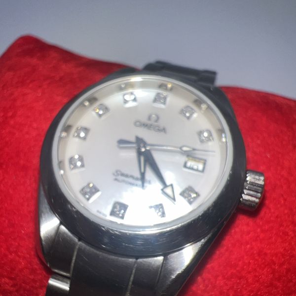 Omega Seamaster Aqua Terra 256.35.500 Mother Of Pearl &Diamond Dial ...