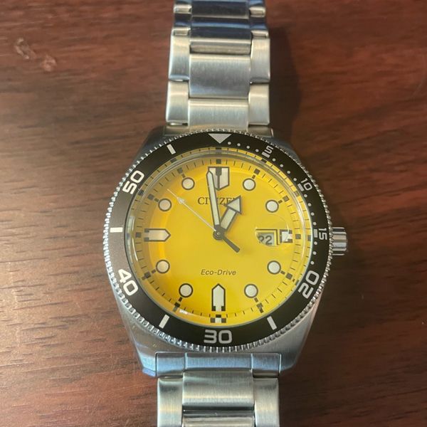 CITIZEN AW1760-81Z MARINE ECO-DRIVE YELLOW DIAL WATCH | WatchCharts ...