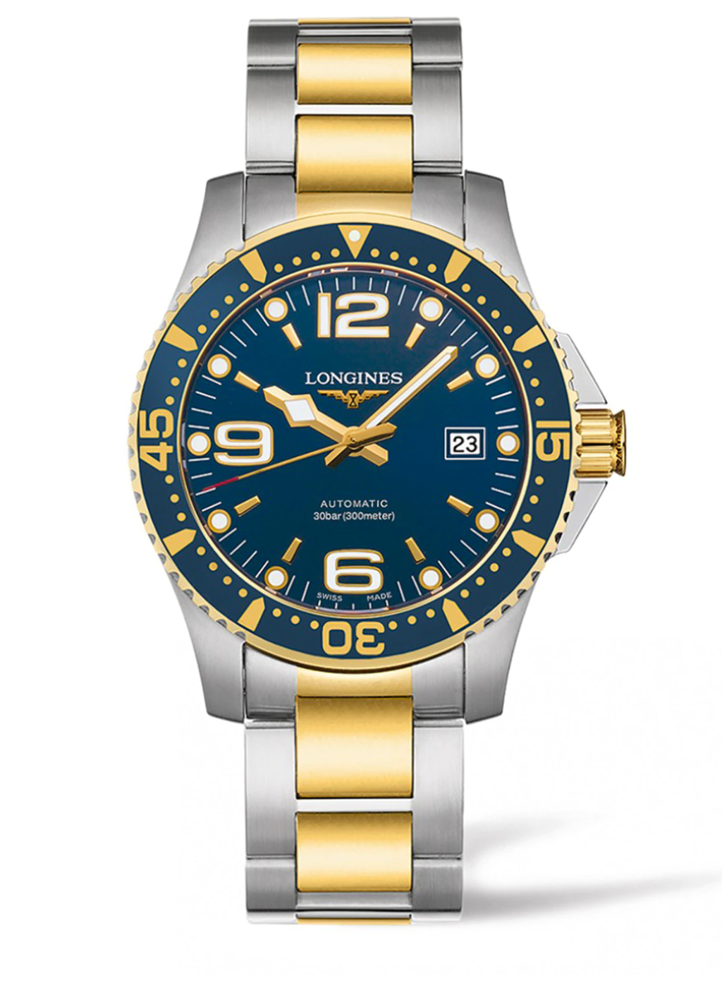 LONGINES HydroConquest Mens 41mm Automatic Watch Blue Dial Two Tone ...