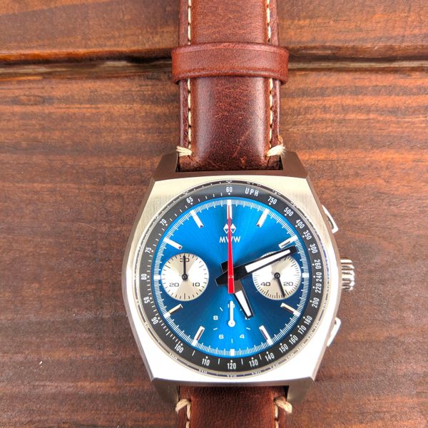 [WTS] Manchester Watch Works Morgan chronograph w/blue sunburst dial ...