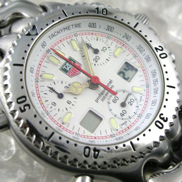 TAG HEUER SEL.s/el, CHRONOGRAPH 1/100,WHITE SENNA with new battery ...